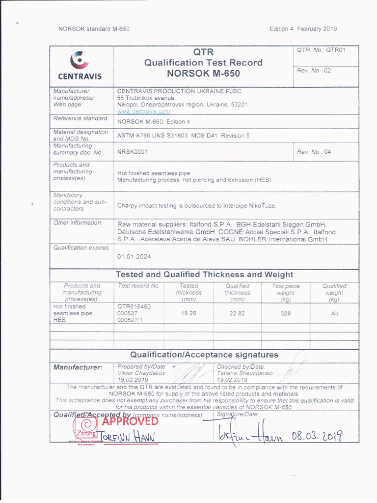 Norsok M 650 | PDF
