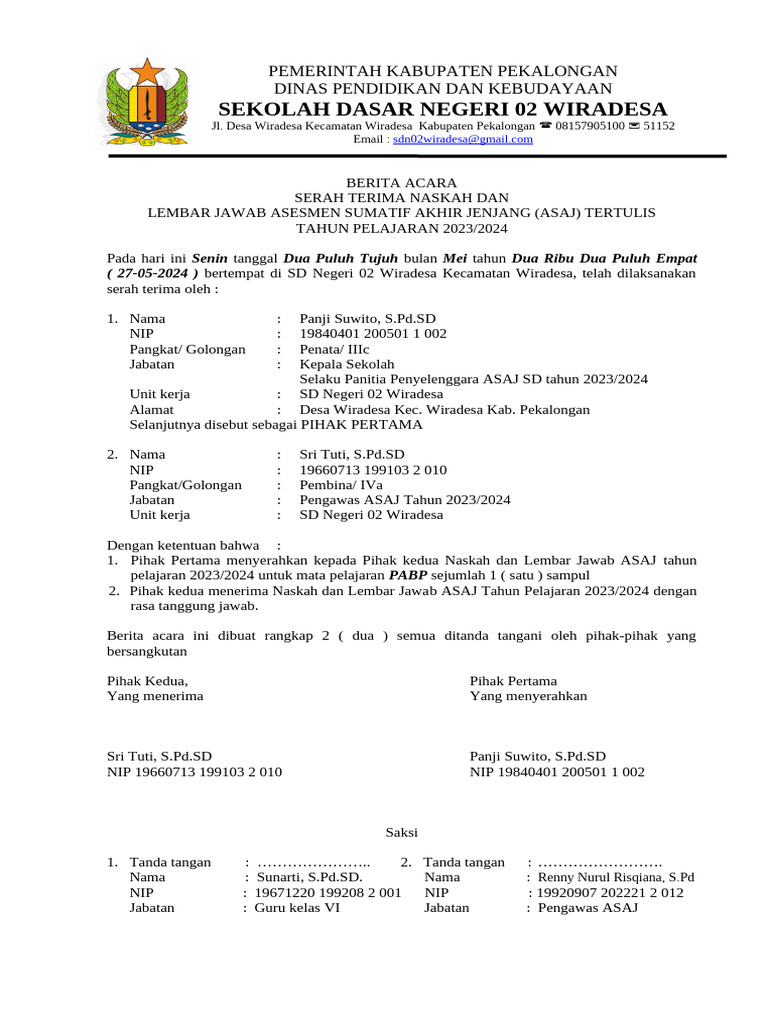 Ba. Serah Terima Naskah | PDF