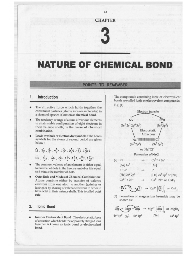 Nature of Chemical Bond | PDF