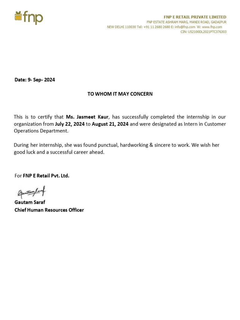 FNP Certificate | PDF