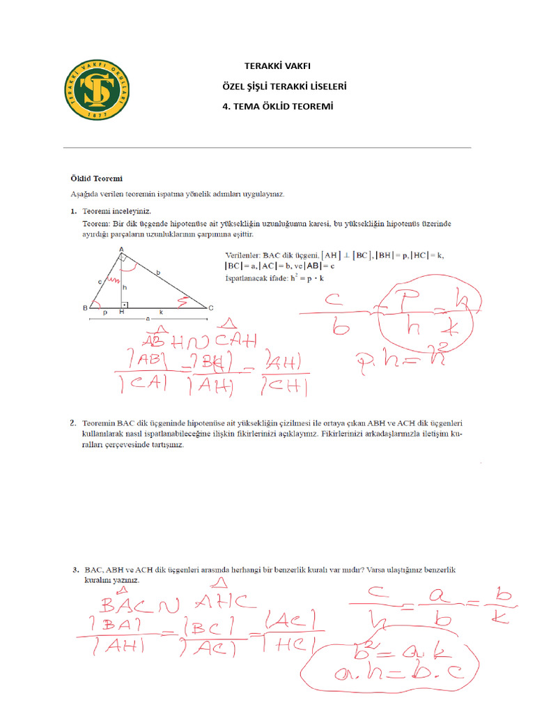 Öklid ve Pisagor İspat | PDF