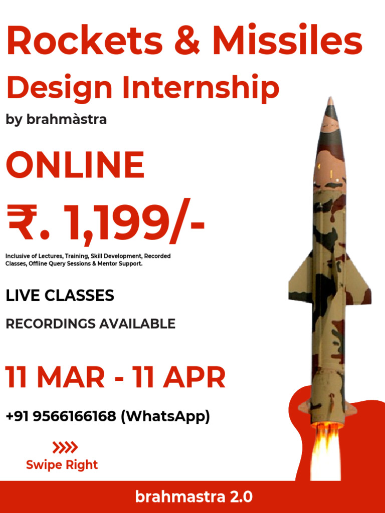 Rockets and Missiles Design Internship | PDF | Missile | Rocket