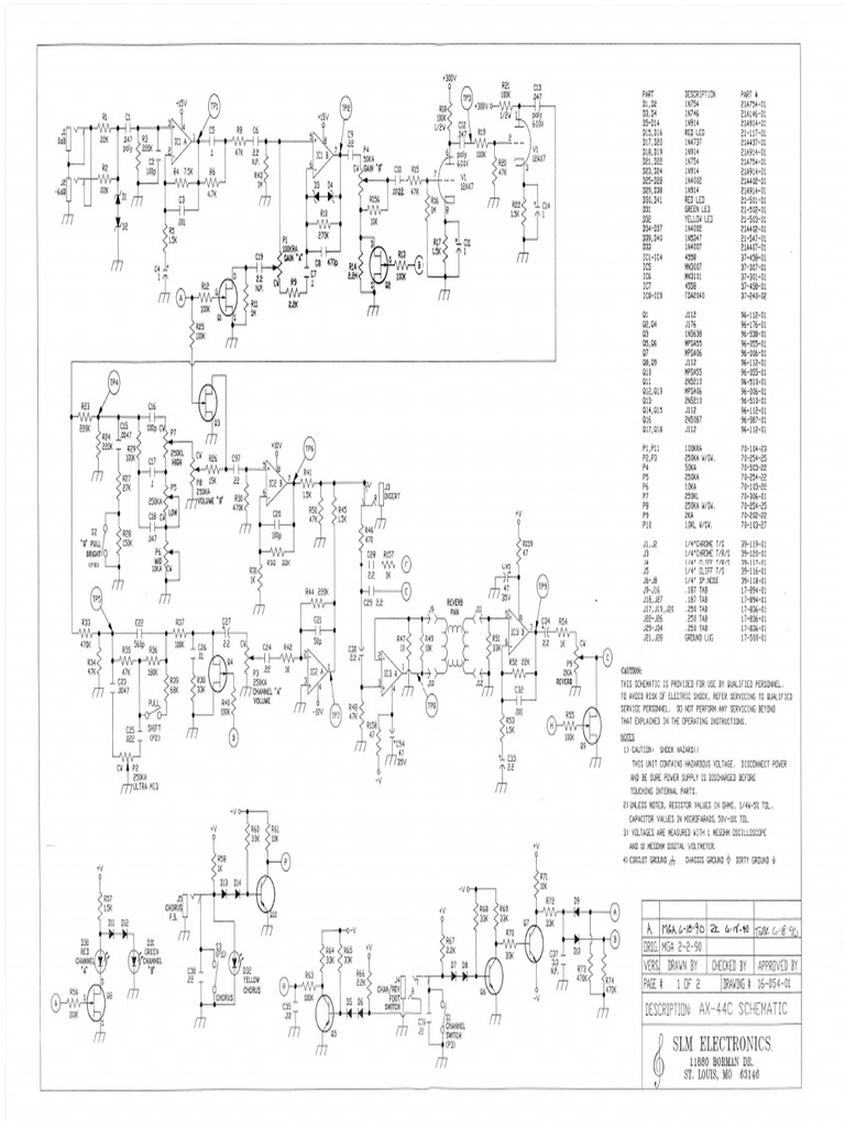 Ampeg AX44C Schematic | PDF