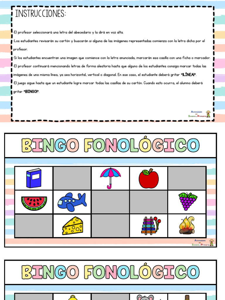 Bingo Fonologico | PDF