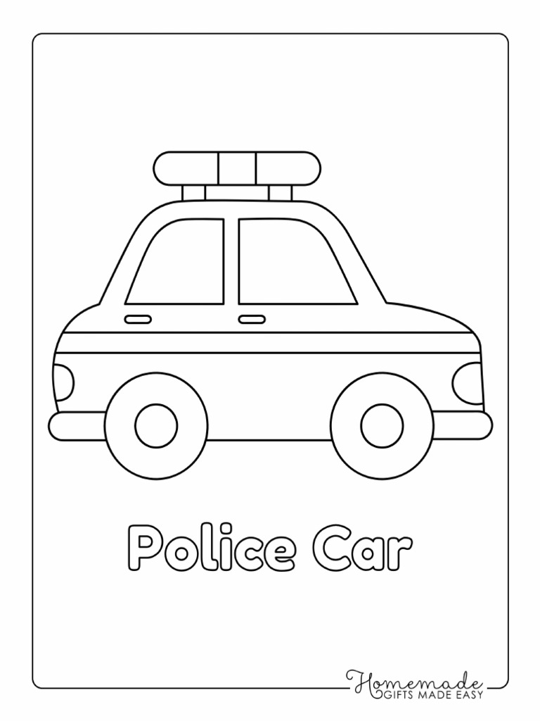 Car Coloring Pages Police Car For Preschoolers | PDF