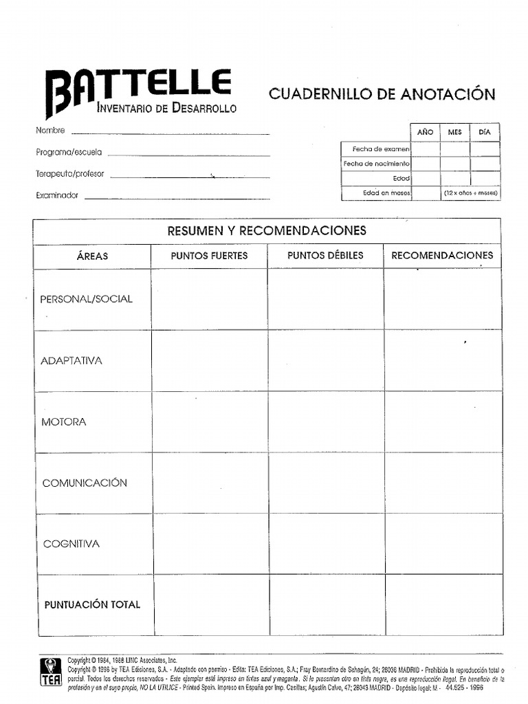 Cuaderno Battelle | PDF