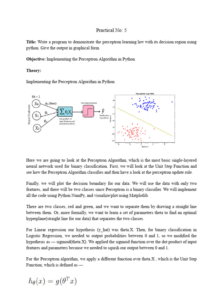 Pr5 PerceptronWriteUp | PDF | Statistical Classification | Computational Science