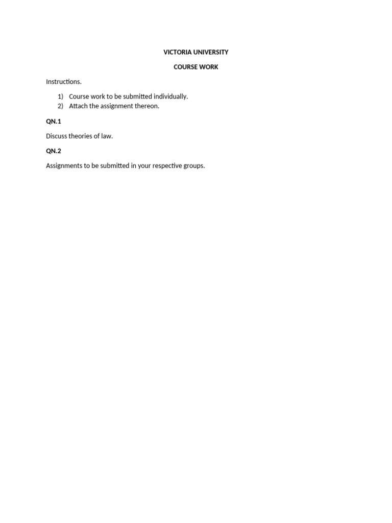 Victoria University Course Work | PDF