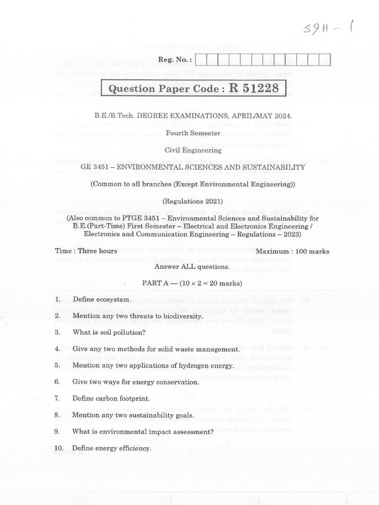 EVS_University question paper | PDF