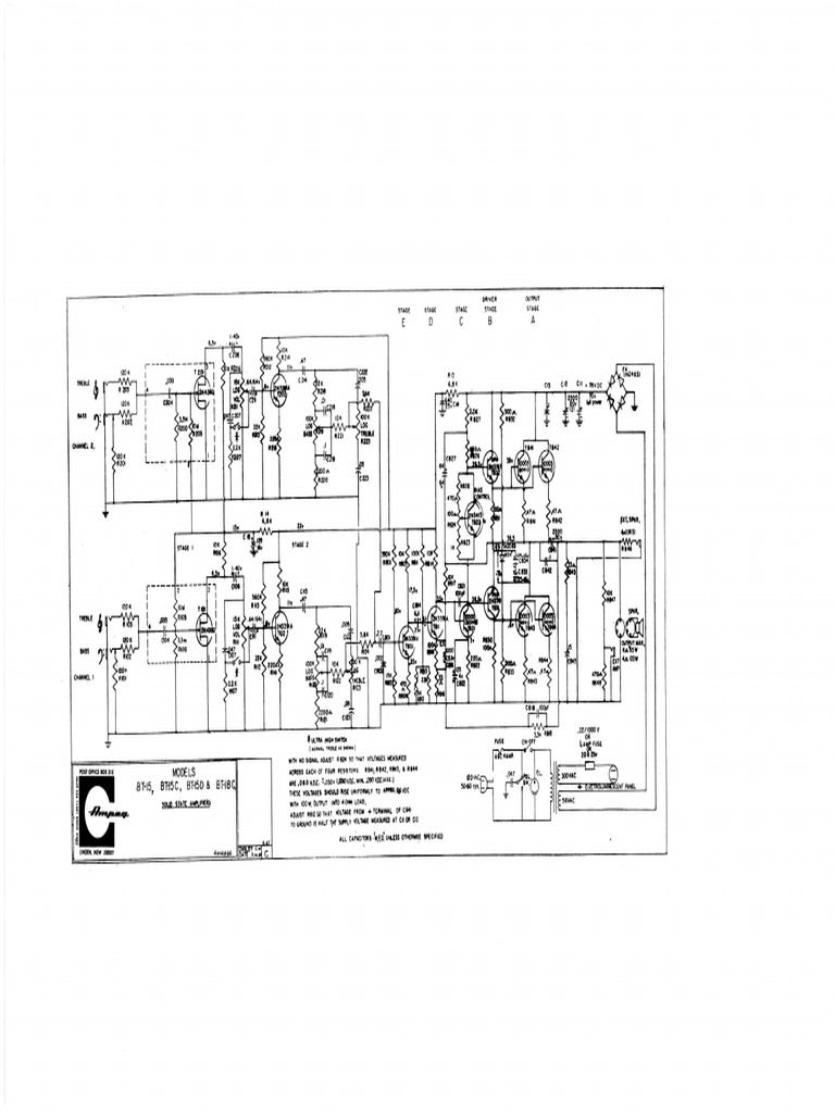 Ampeg BT15 Schematic | PDF