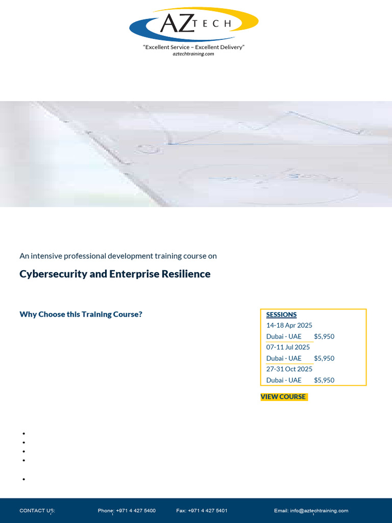 Aztech Training Consultancy Cybersecurity and Enterprise Resilience ...