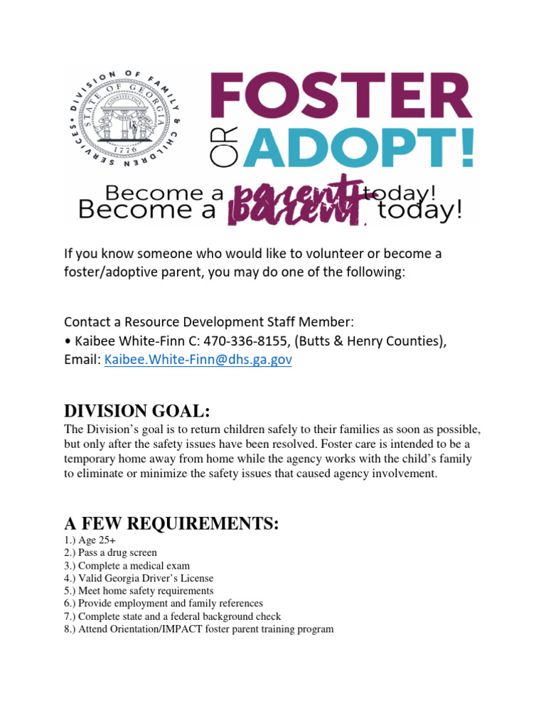 Foster Care Recruitment Flyer | PDF