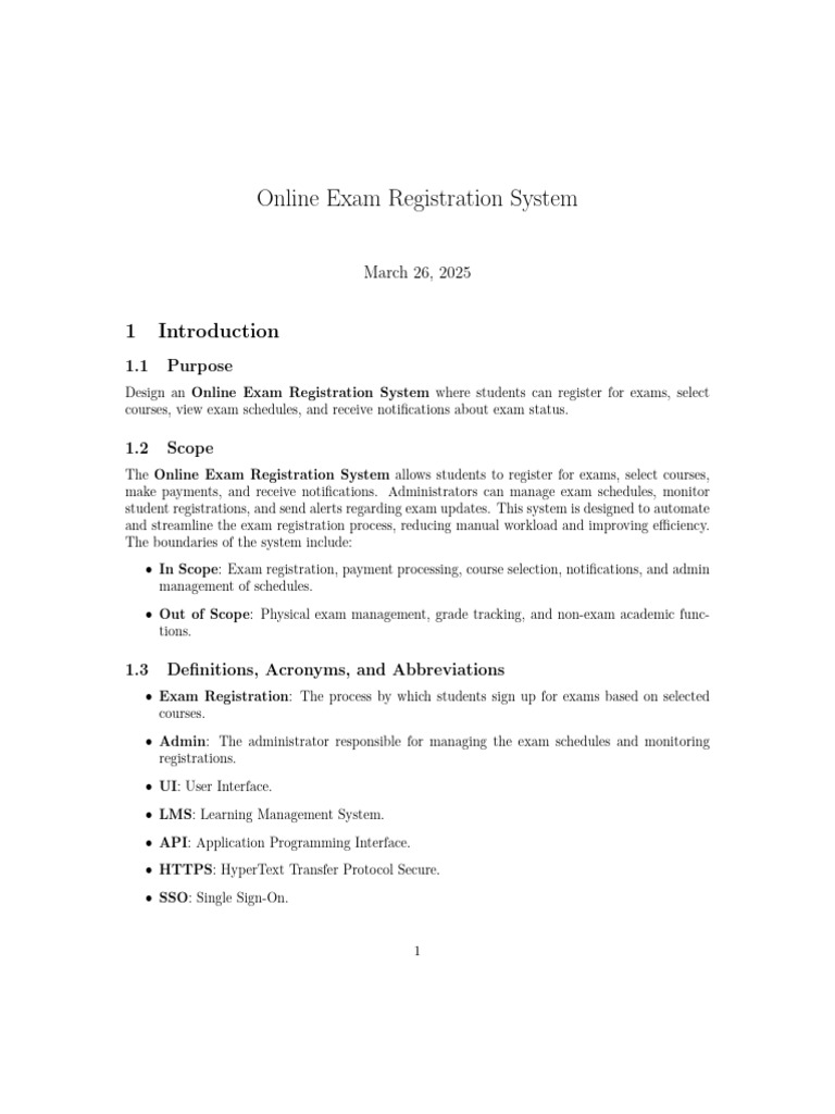 Online Exam Registration System Pdf Databases User Computing