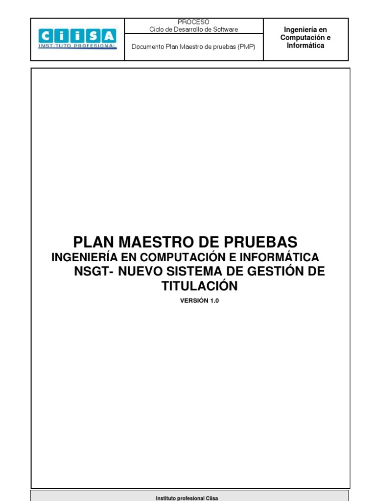 Plan de Pruebas (Ejemplo) | PDF | Ingeniería de software | Software