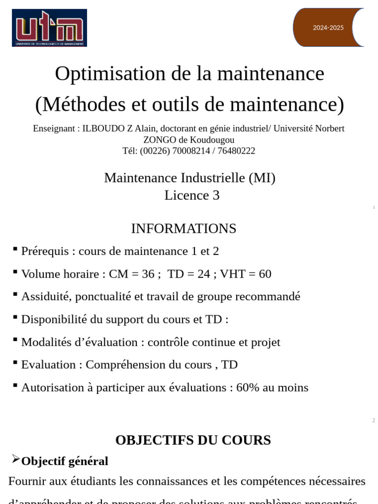 Optimisation de la Maintenance Industrielle | PDF