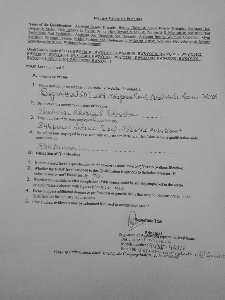 Industry Validation by Signature - PDF | PDF