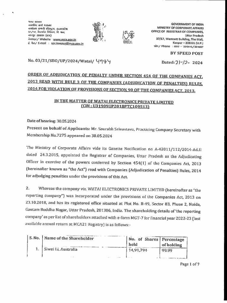 Watai Electronics Private Limited 20241223 | PDF