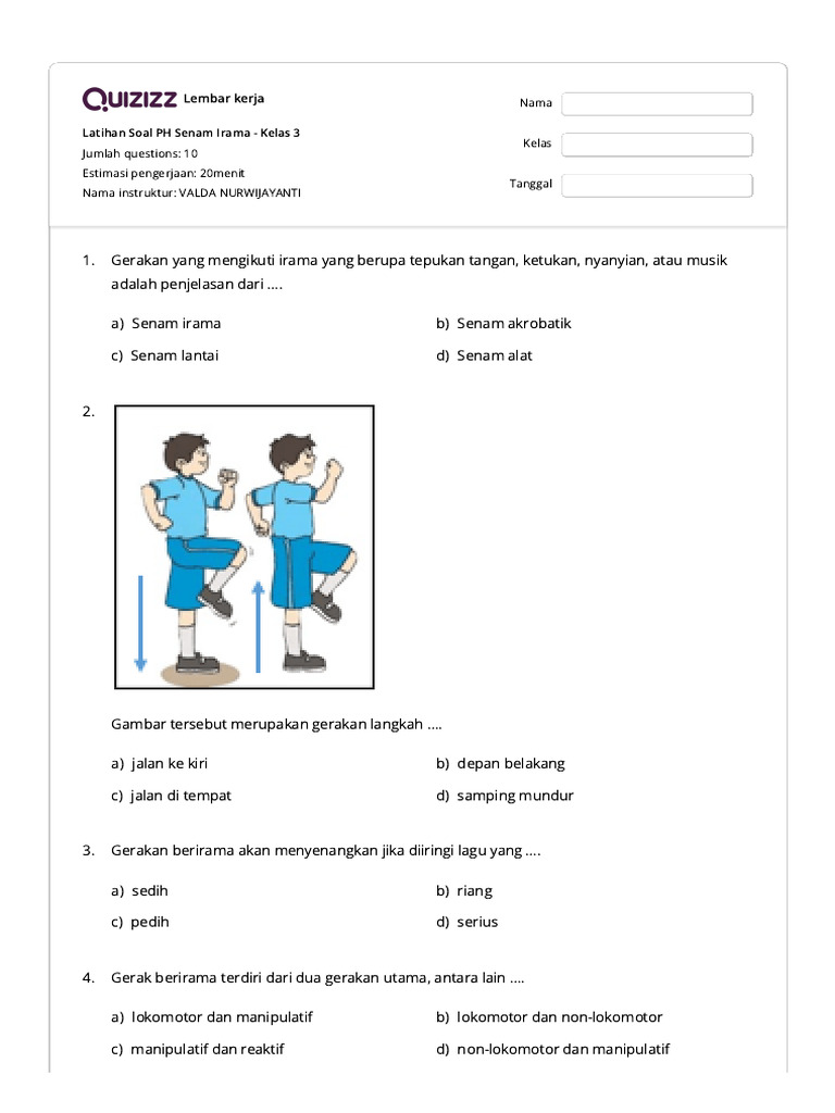 Latihan Senam Irama Kelas 3 | PDF