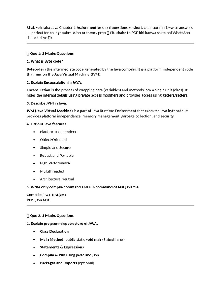Java Full Solution Assigment Darshan Pdf Java Virtual Machine Java Programming Language