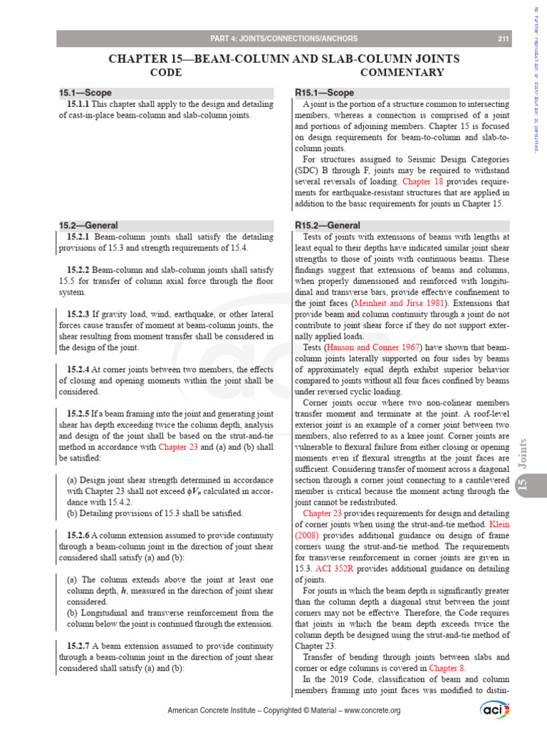 Beam-Column Joint Design ACI 318M-19 | PDF | Beam (Structure ...