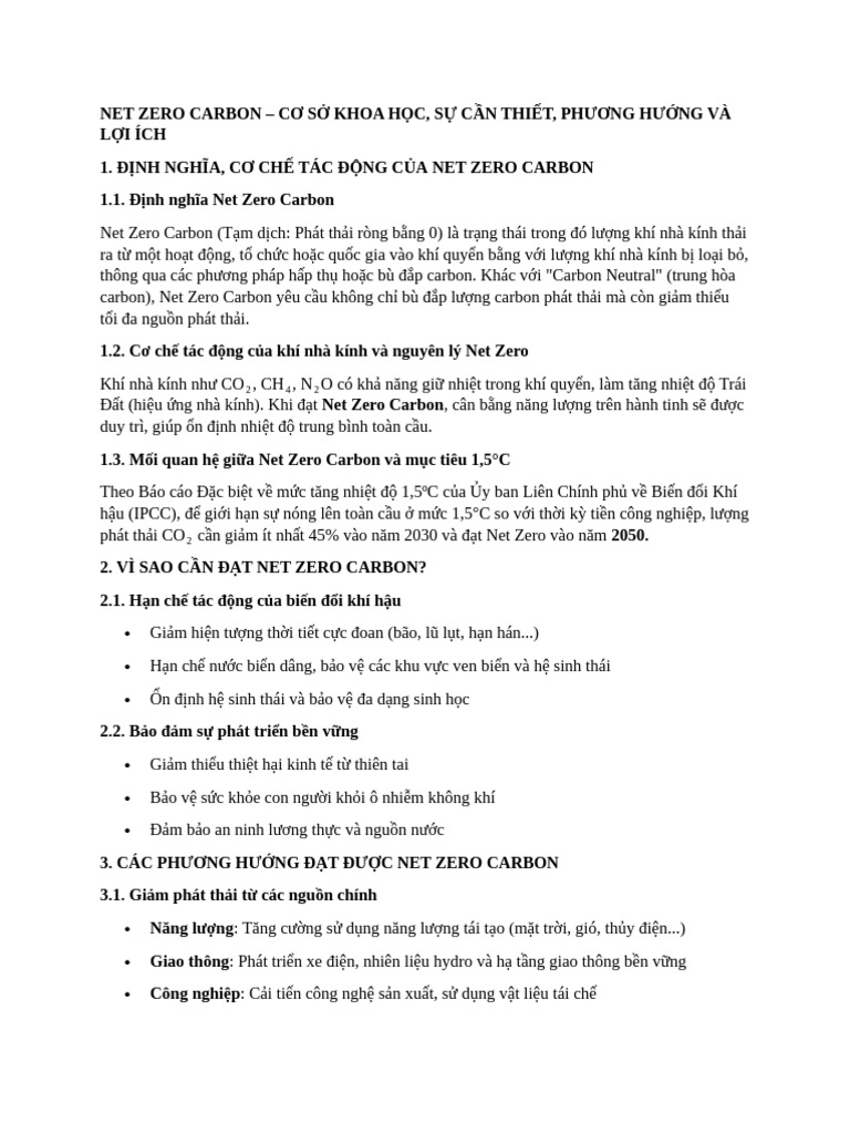 Net Zero Carbon | PDF