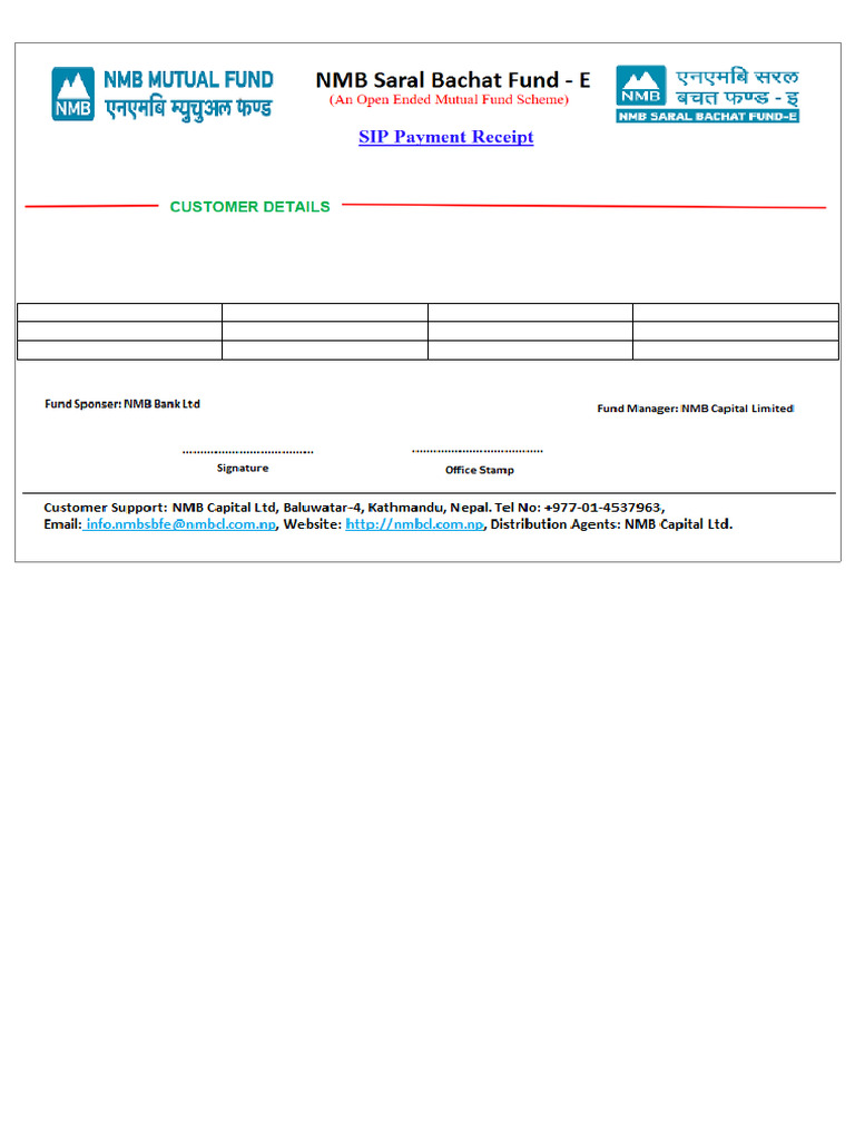 Sip Payment Receipt | PDF