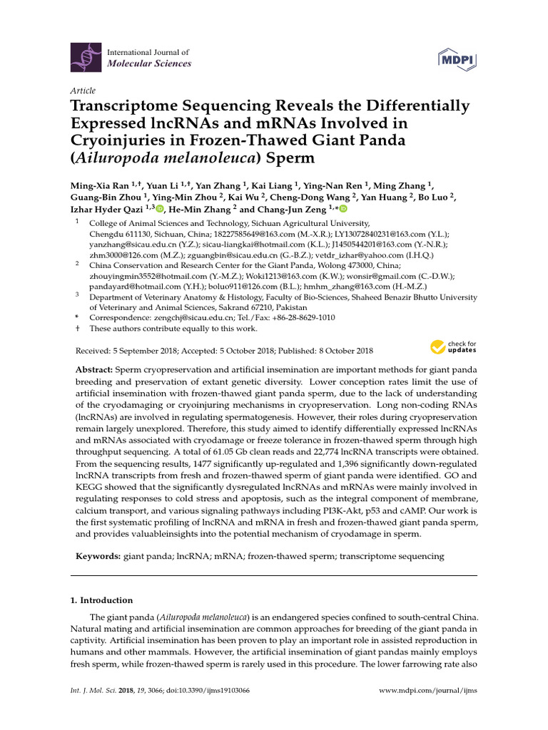 Transcriptome Sequencing Reveals the Differentially Expressed LncRNAs and MRNAs Involved in ...