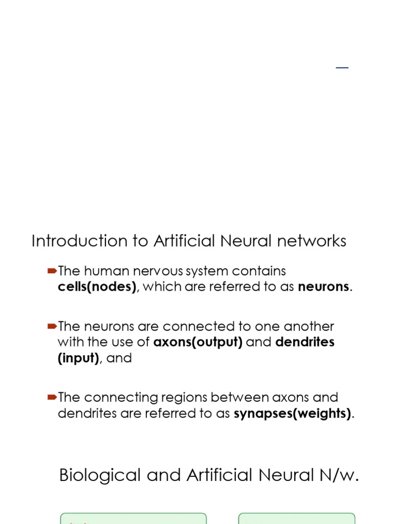 Introduction To Neural Networks - Single Layer Perceptrons - Modified | PDF | Neuron | Deep Learning