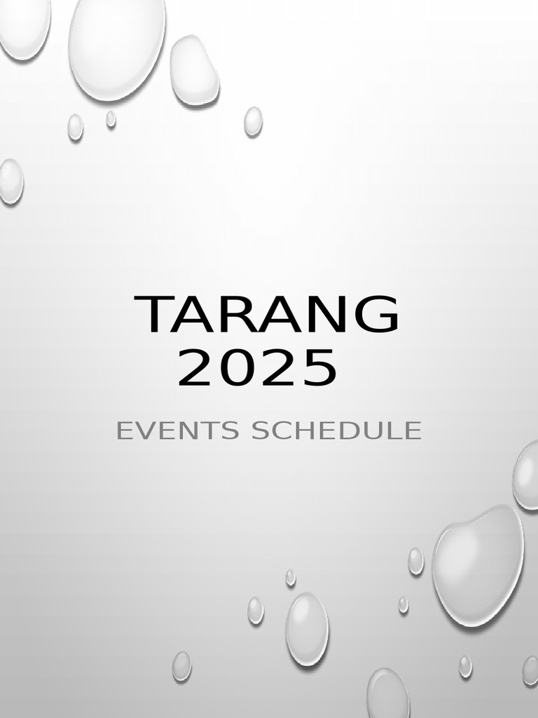 TARANG Schedule | PDF