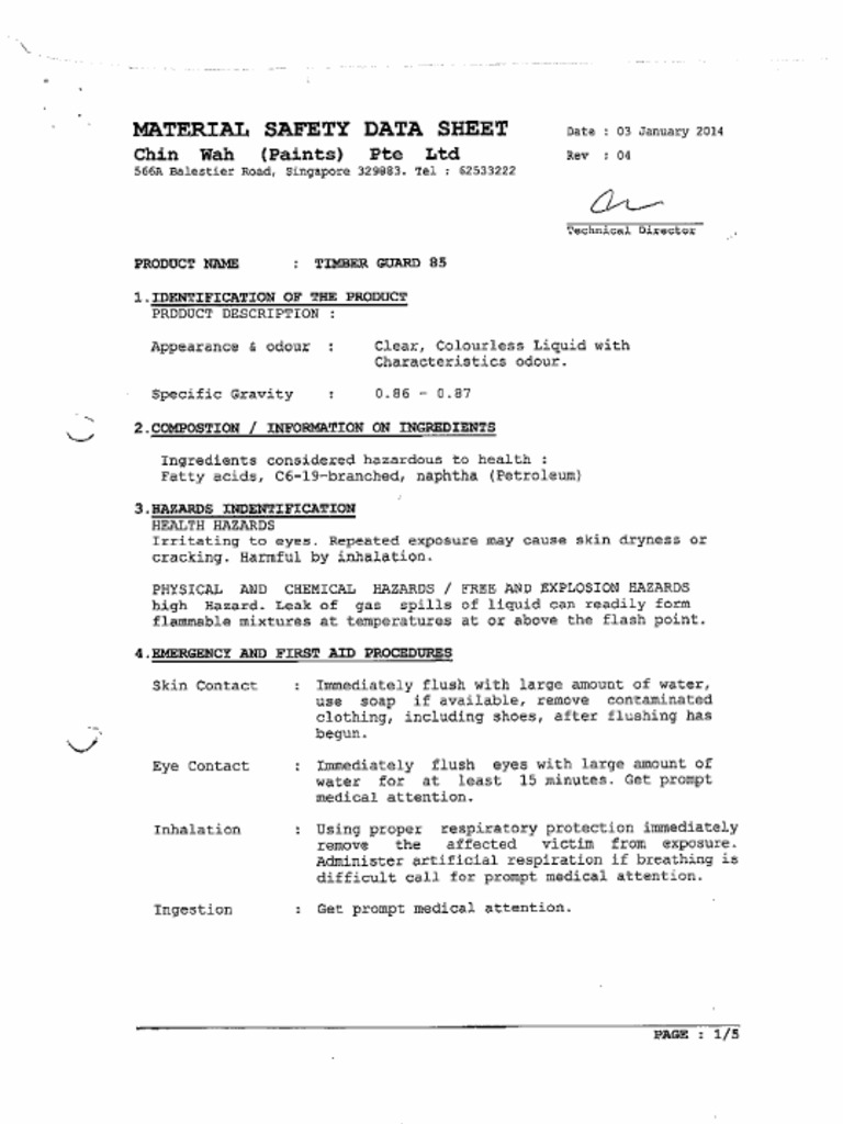 Timber Guard 85 (Anti Termites) MSDS | PDF