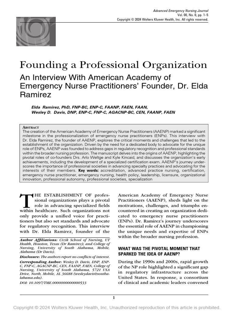 Founding a Professional Organization_An Interview With American Academy ...