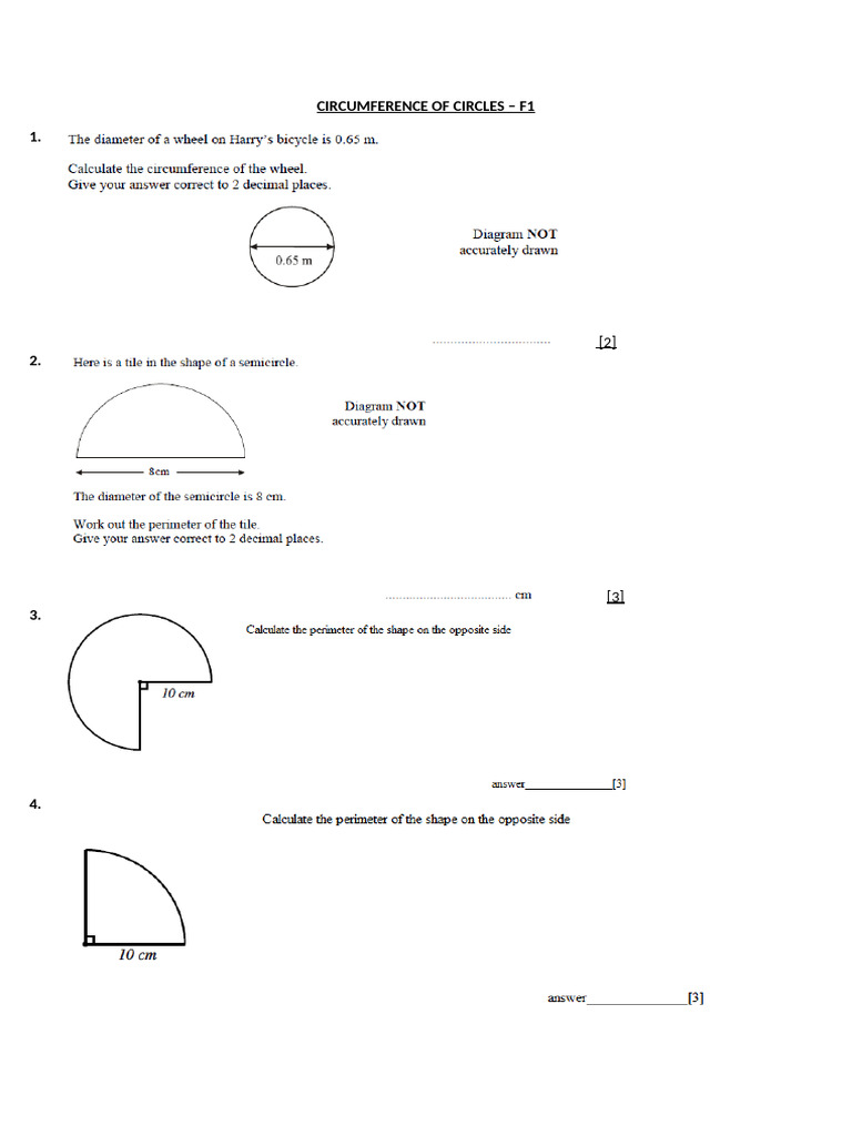 CIRCUMFERENCE OF CIRCLES | PDF
