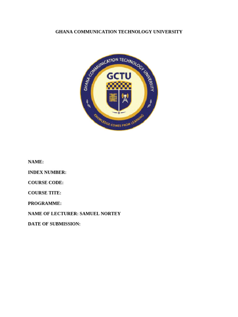 Assignment Cover Page | PDF