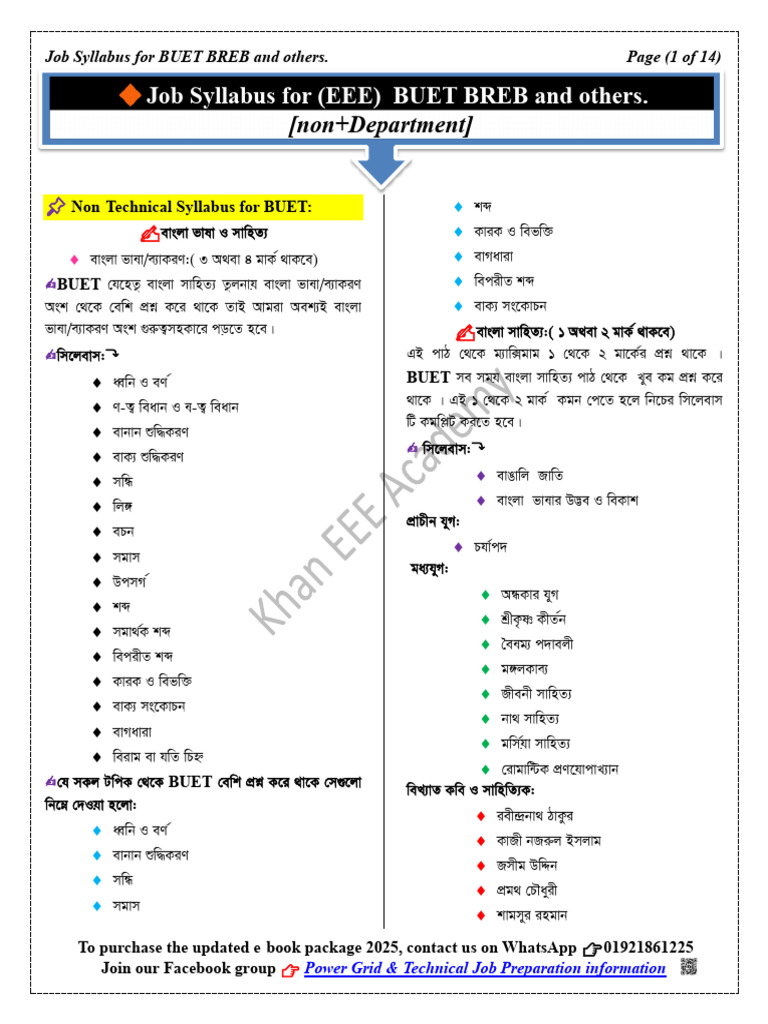 Job Syllabus For BUET BREB and Others. | PDF