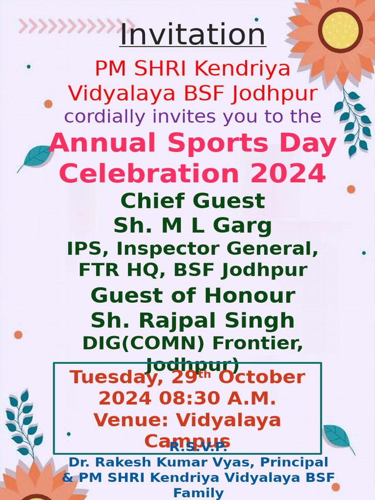 Annual Sports Day Invitation 2024 | PDF