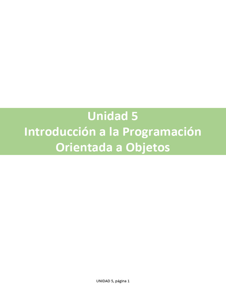 Pw-UD5 Introduccion A La POO | PDF | Objeto (informática) | Constructor (Programación Orientada ...
