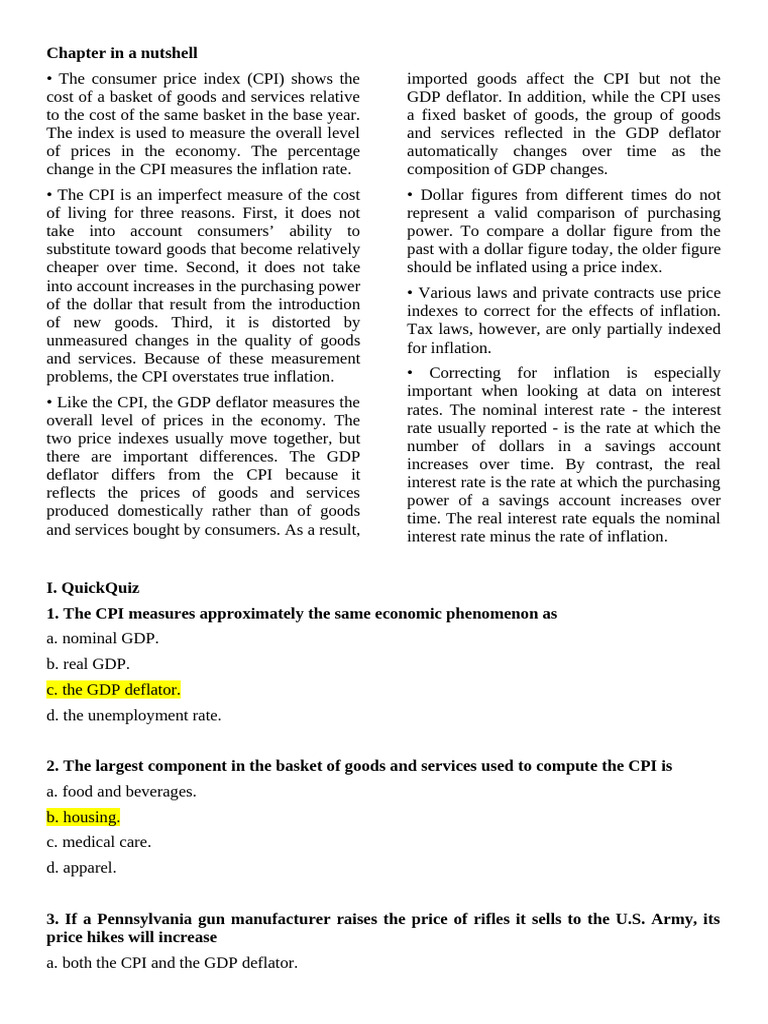 Chapter 24 Measuring The Cost of Living | PDF | Cost Of Living ...