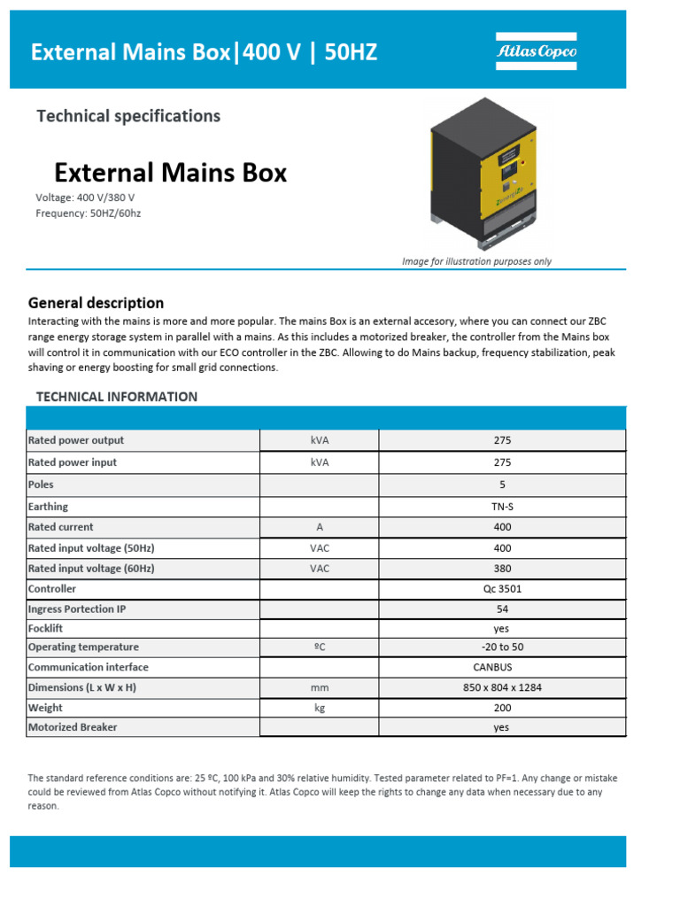 Product Reference Sheet External Mains Box | PDF | Physical Quantities ...