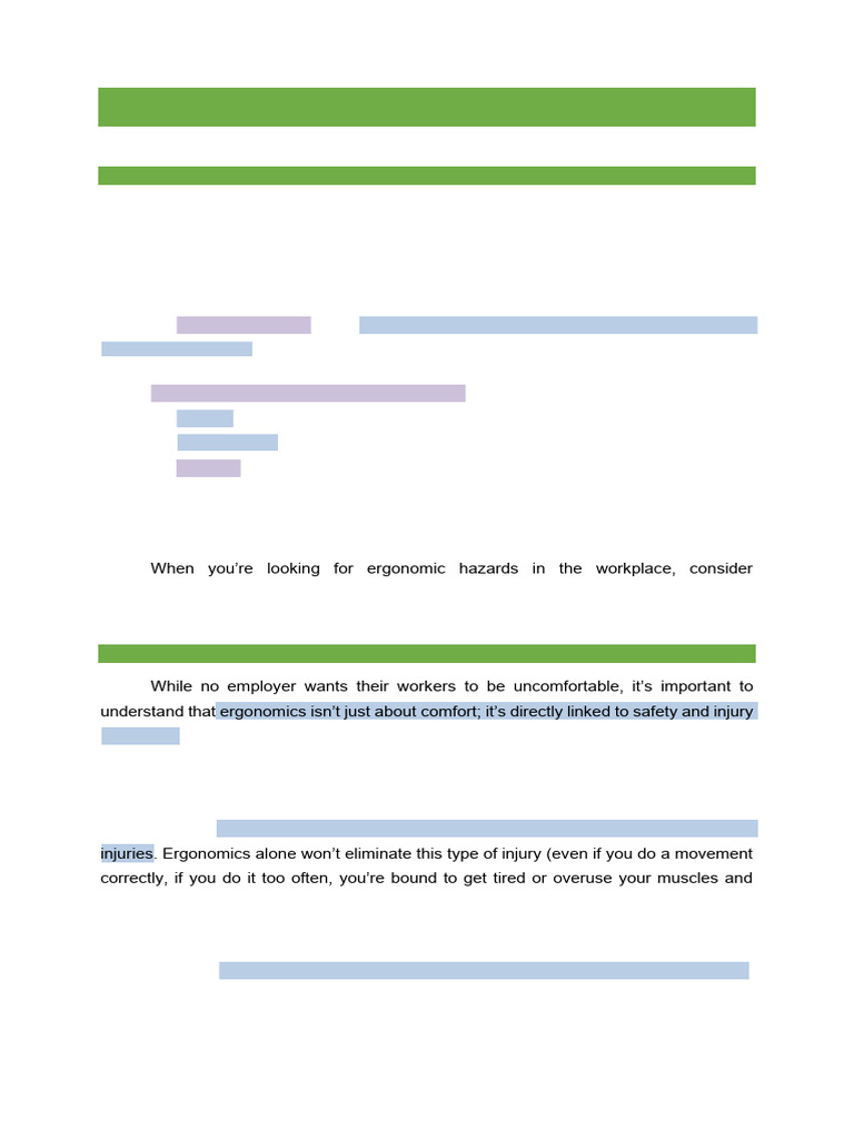 Intro To Ergonomics Part 2 | PDF