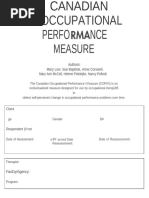 Copm Model | PDF | Occupational Therapy | Psychotherapy