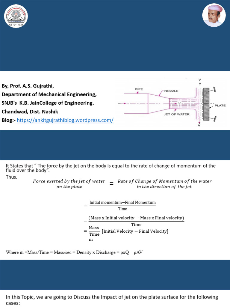 Unit 01 Lecture 01 Impact of Jet | PDF | Force | Momentum