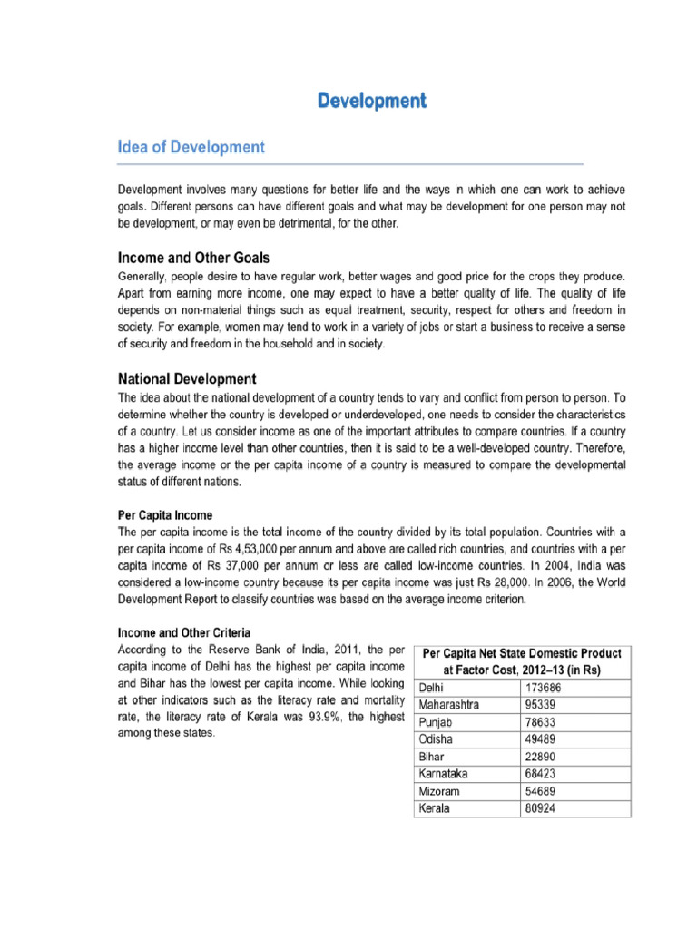 Economics Class-10 Ch-1 | PDF