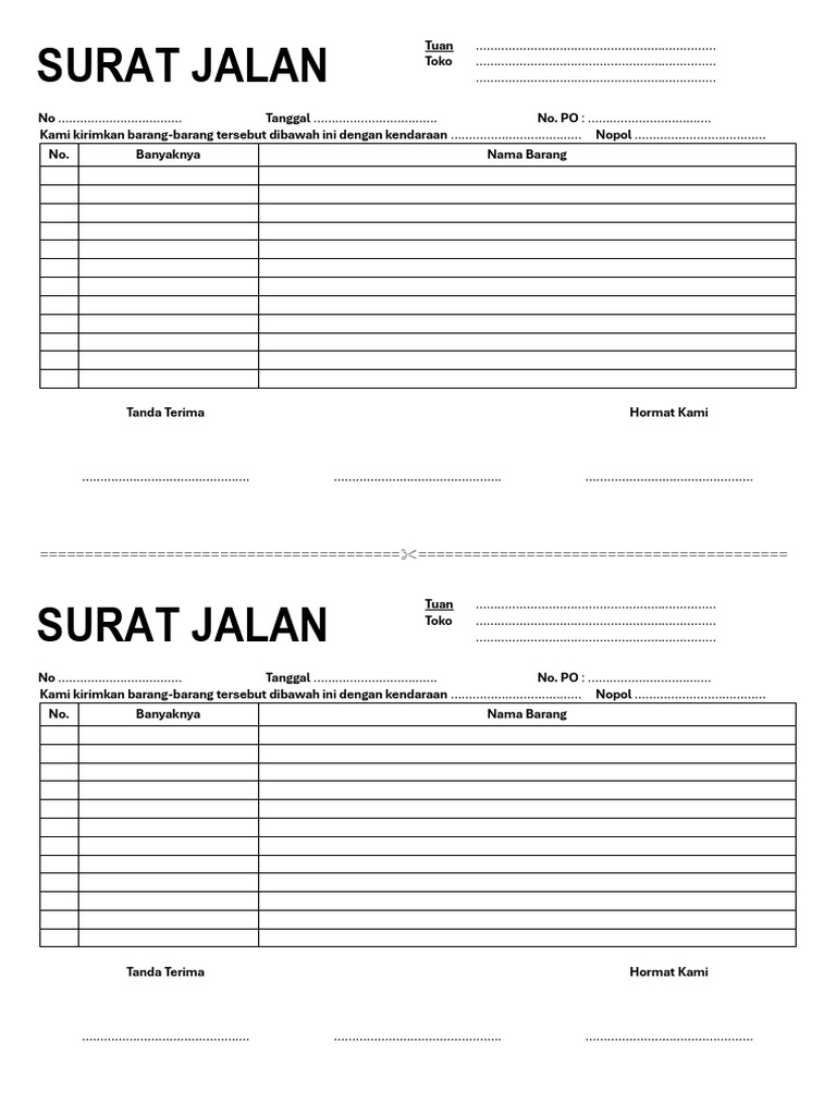Surat Jalan Kosong | PDF