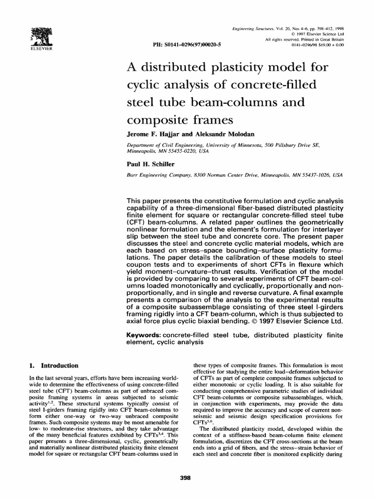(1998) (Hajjar) a Distributed Plasticity Model for Cyclic | PDF | Strength Of Materials | Stress ...