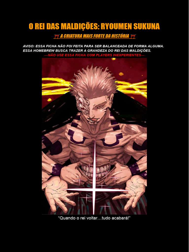 Ficha Absoluta - Ryoumen Sukuna | PDF