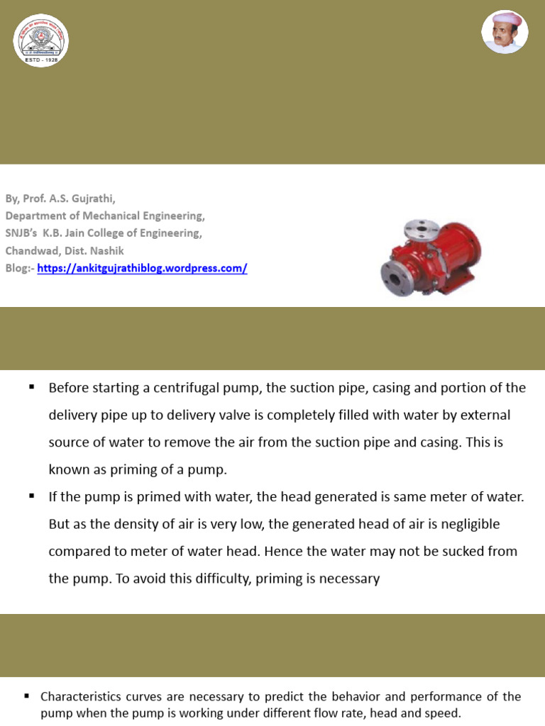 Centrifugal Pump Characteristics & NPSH | PDF | Pump | Continuum Mechanics
