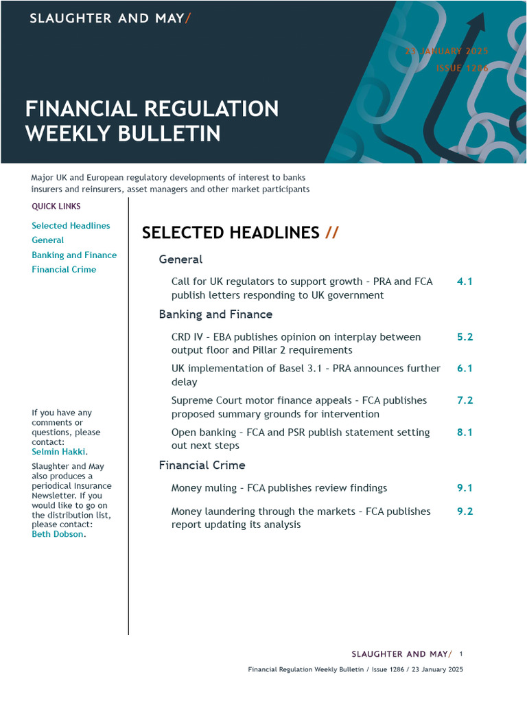 UK Regulatory Developments Update | PDF | Financial Regulation ...