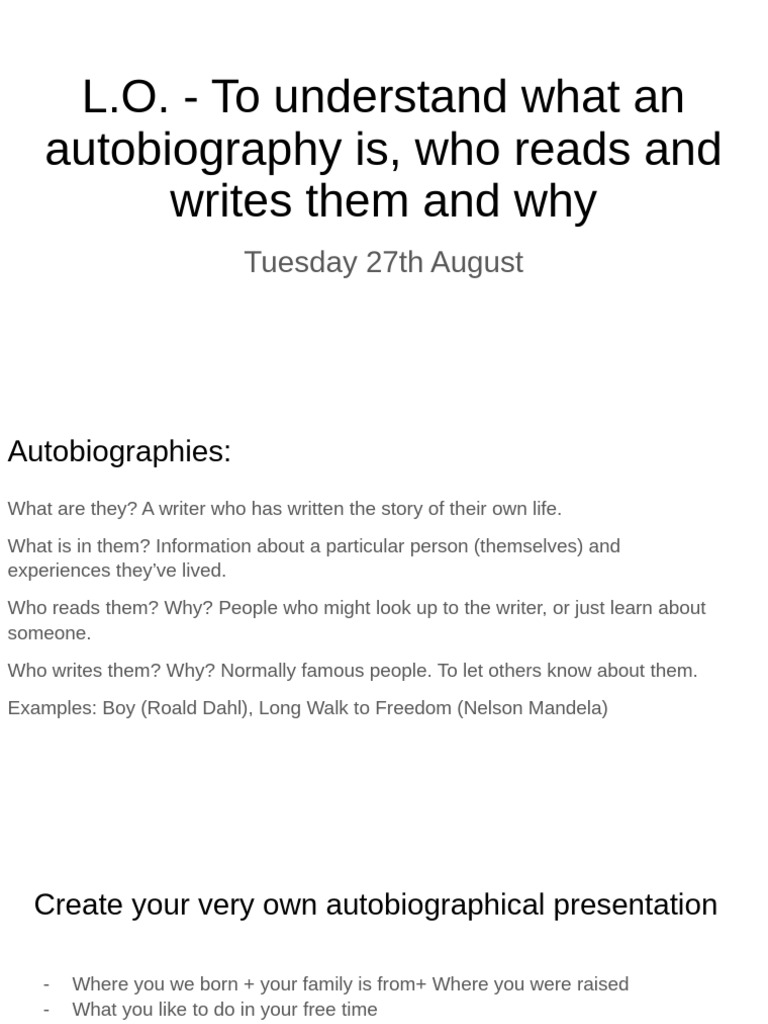 Understanding Autobiographies | PDF