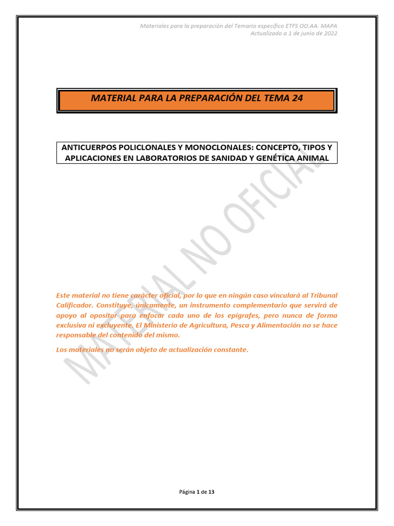 ETFS LAB MAPA TE24 Anticuerpos | PDF | Sistema inmune | Anticuerpo