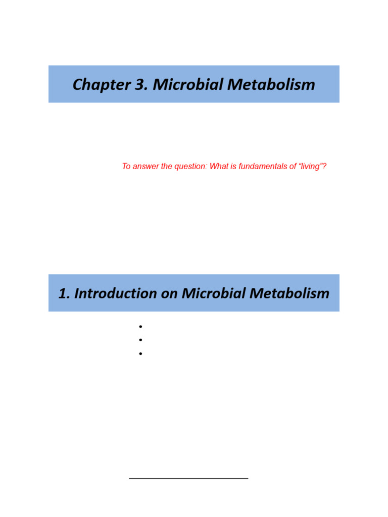 Chapter 3. MICROBIOLOGY-Metabolism (Revised Nov. 2) | PDF | Metabolism | Enzyme